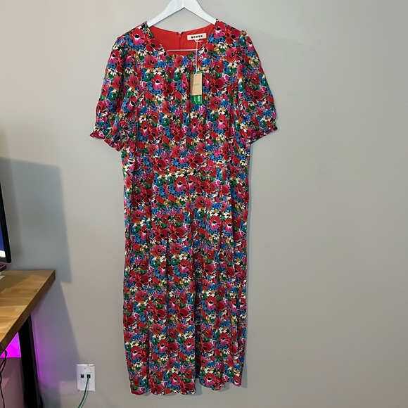 Boden | Dresses | New Boden Lillian Midi Dress Painterly Meadow Size Us ...